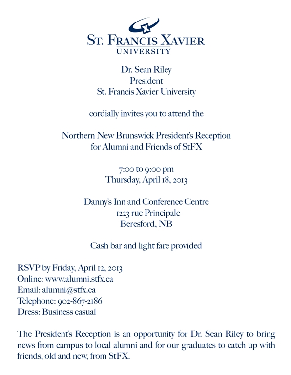 St. Francis Xavier University Alumni - Northern New Brunswick President ...
